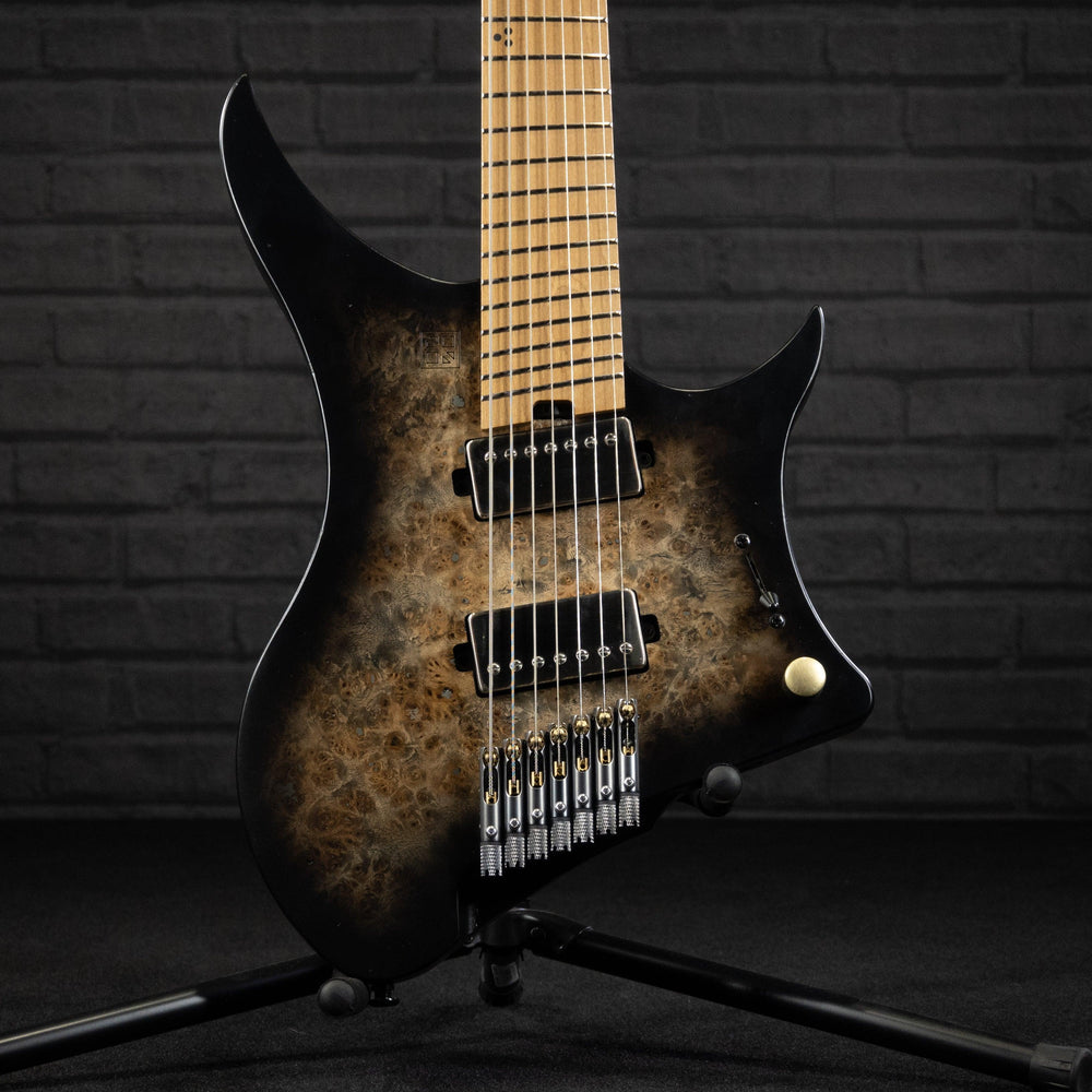 GOC E Series Materia 7 Headless 7-String(Black Burl Burst) freeshipping - Impulse Music Co.